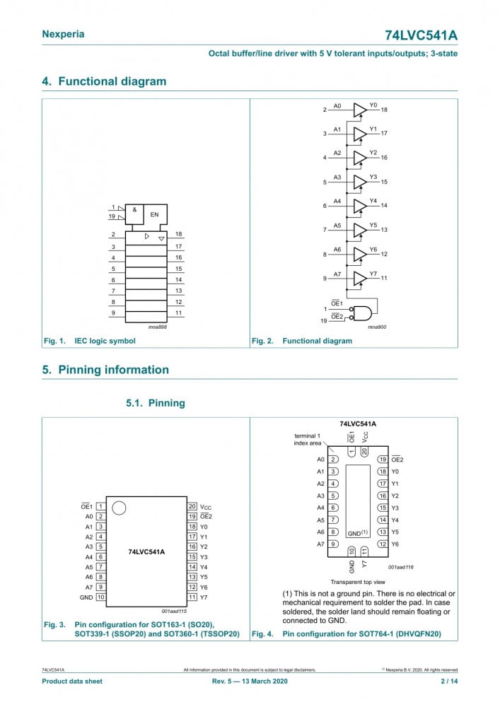74LVC541ADB,118 datasheet page 2