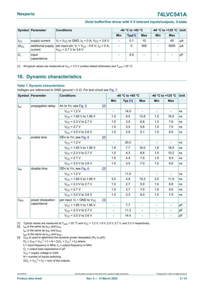 74LVC541ADB,118 datasheet page 5