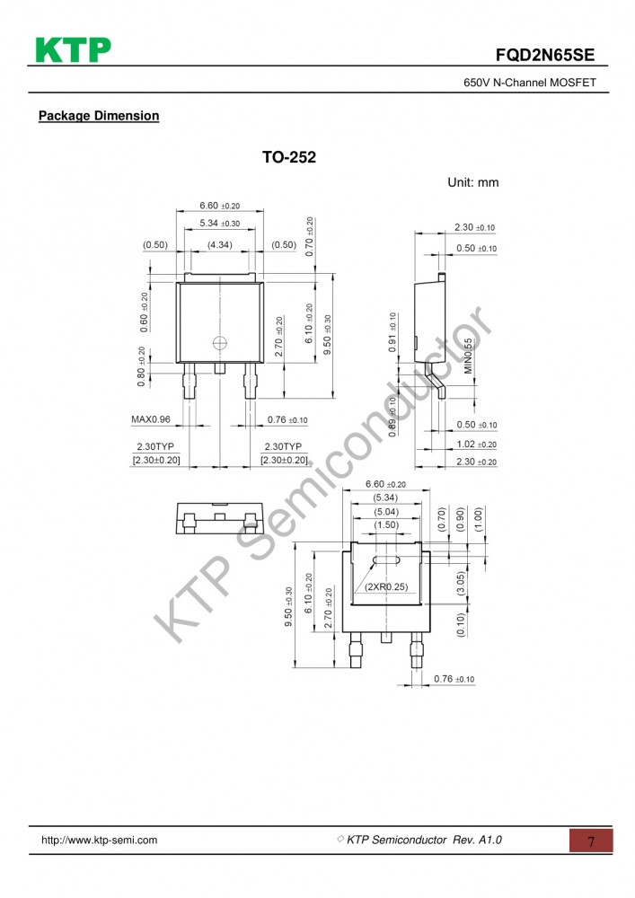FQD2N65SE datasheet page 7