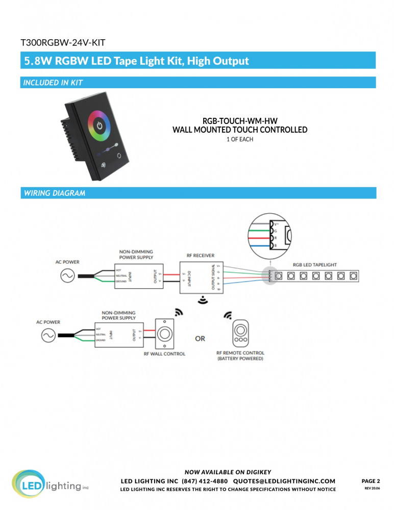 T300RGBW-24V-KIT product document, page 2