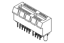 1.00mm Pitch Edgecard Connector, 230 Circuits, Nylon 4/6 Glass-filled, Black Housing, Phosphor Bronze, 0.38µm Gold Soldertail, Lead-Free