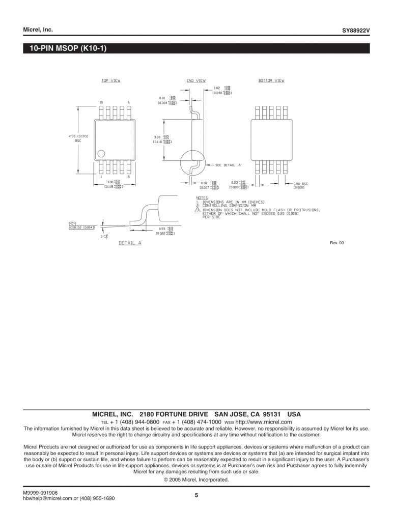 SY88922VKC-TR datasheet page 5