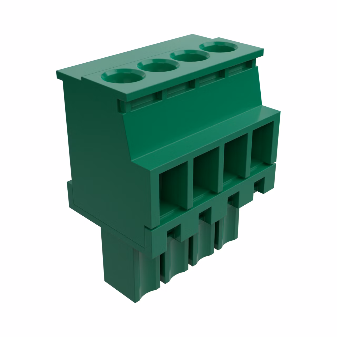 3.50mm Pitch Eurostyle Vertical Plug, with Standard Imprinting, Rear Wire Entry, Green Housing, Gold (Au) Plated, 4 Circuits for sale