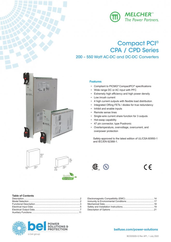 CPA250-4530G datasheet page 1