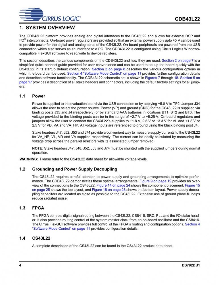 CDB43L22 technical document page 4