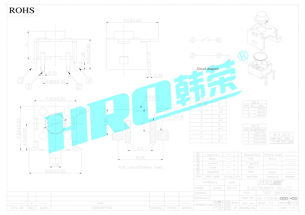 K2-1102HQ-D4CW-01 manufacturer drawing