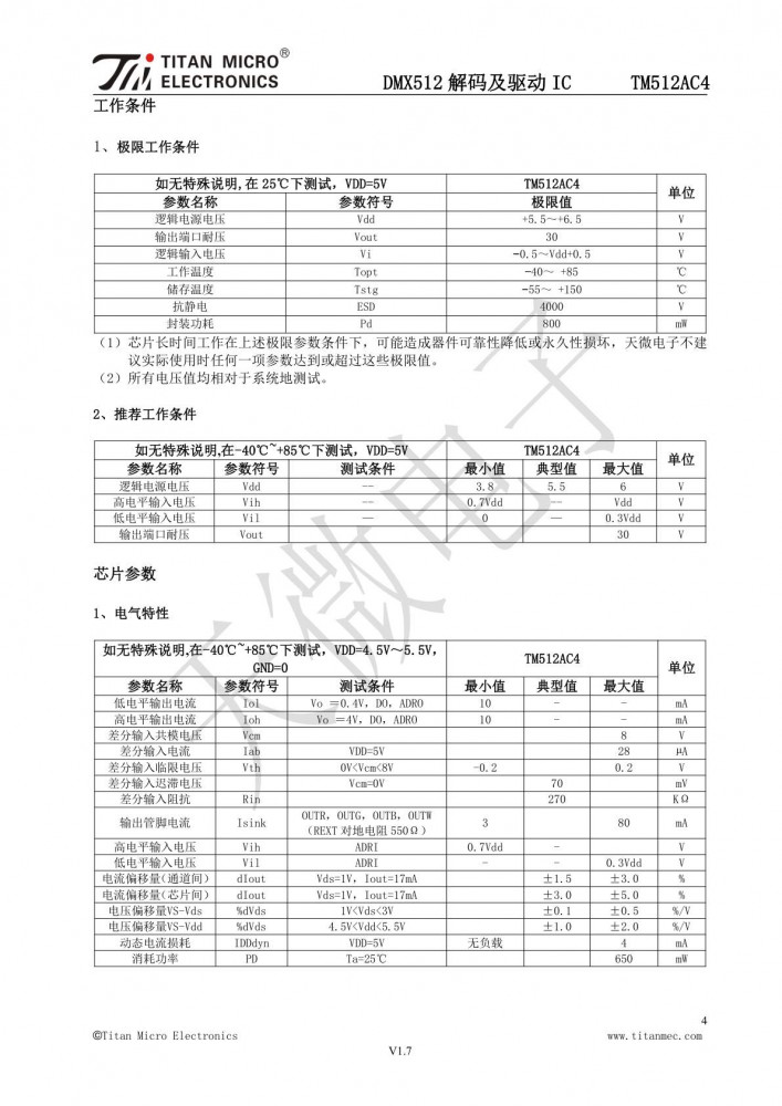 TM512AC4 datasheet page 4