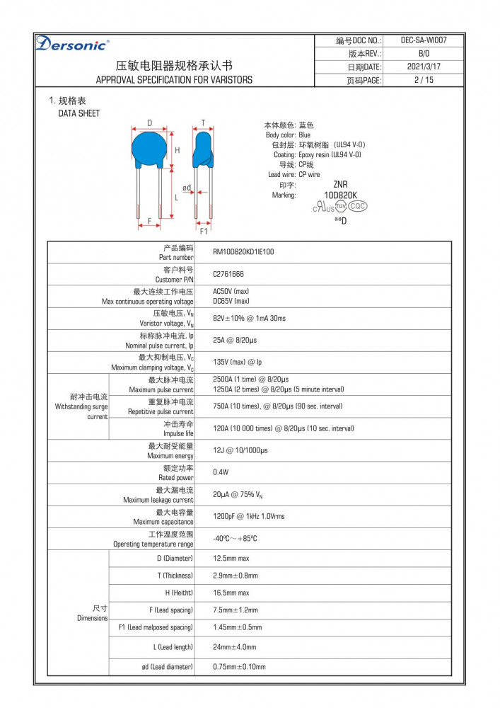 Approval specification page 3