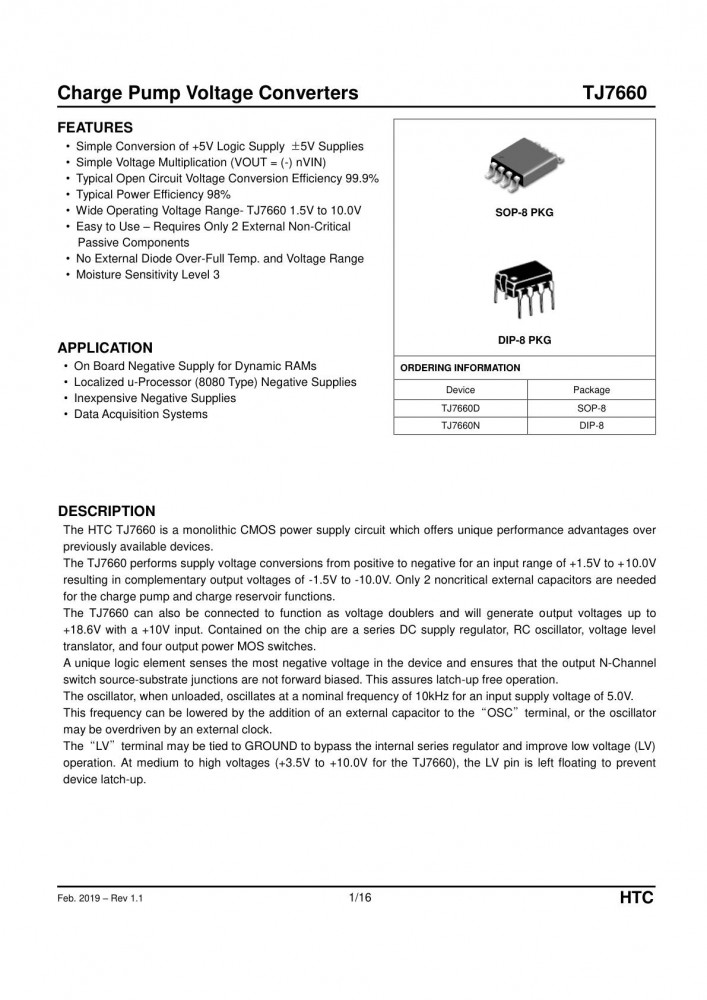 TJ7660N datasheet page 1
