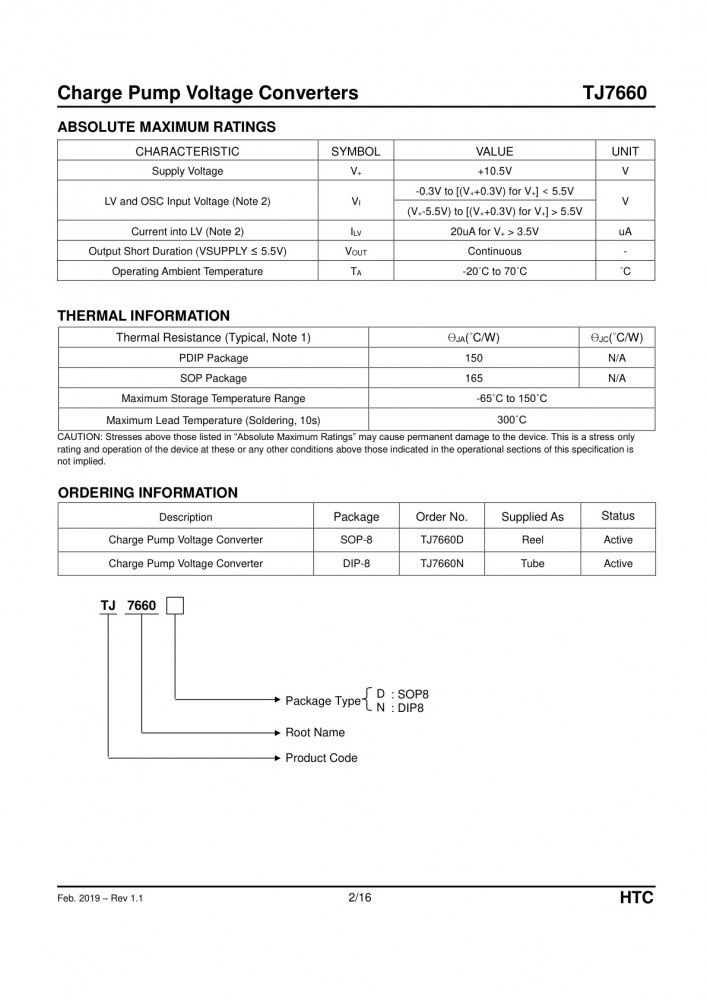 TJ7660N datasheet page 2