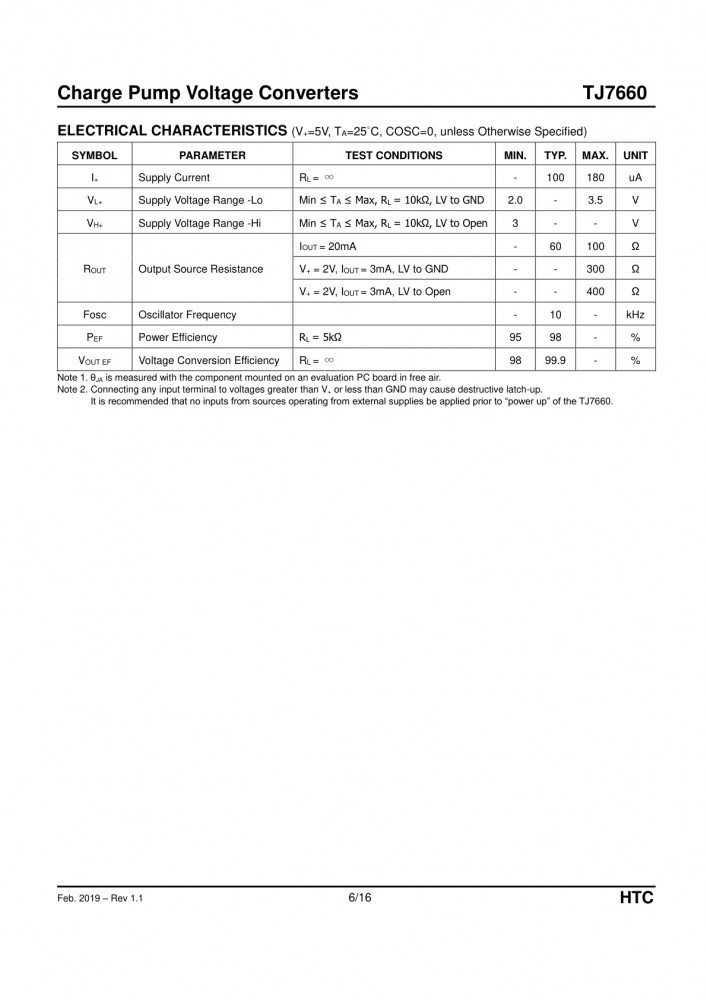 TJ7660N datasheet page 6