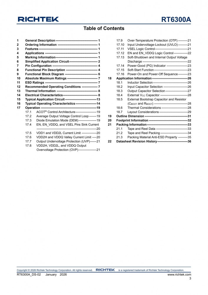 RT6300A datasheet page 3