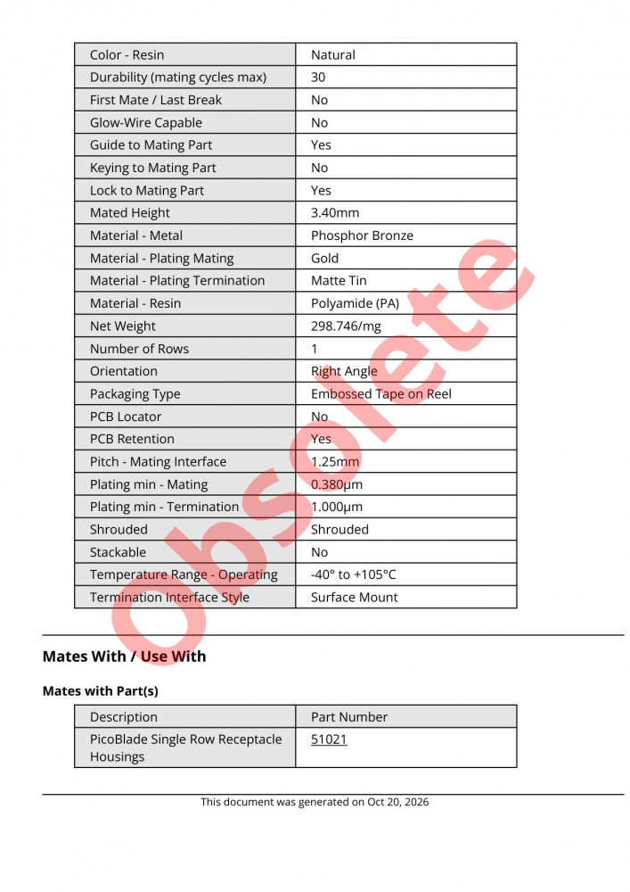 MOLEX 532617011 technical document image, page 3