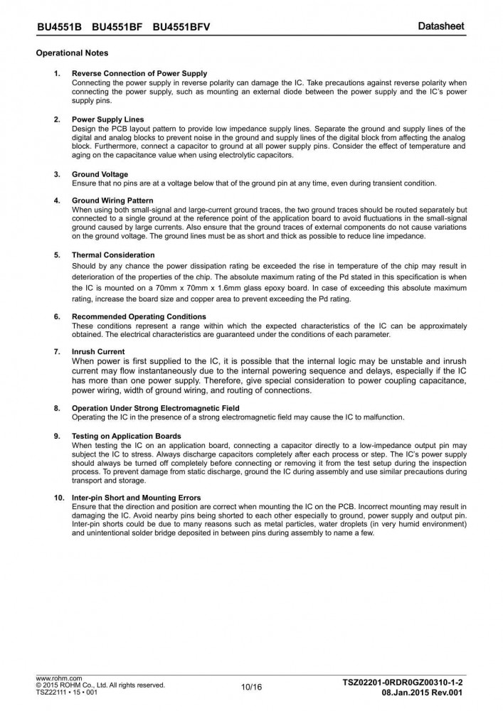 BU4551BFV-E2 datasheet page 10
