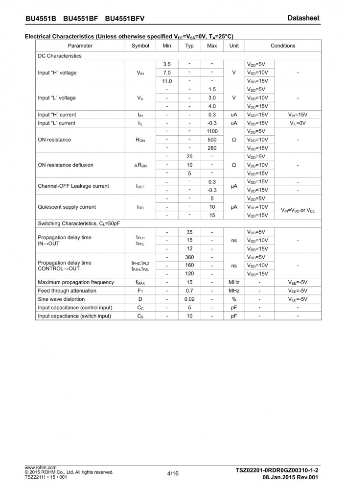 BU4551BFV-E2 datasheet page 4