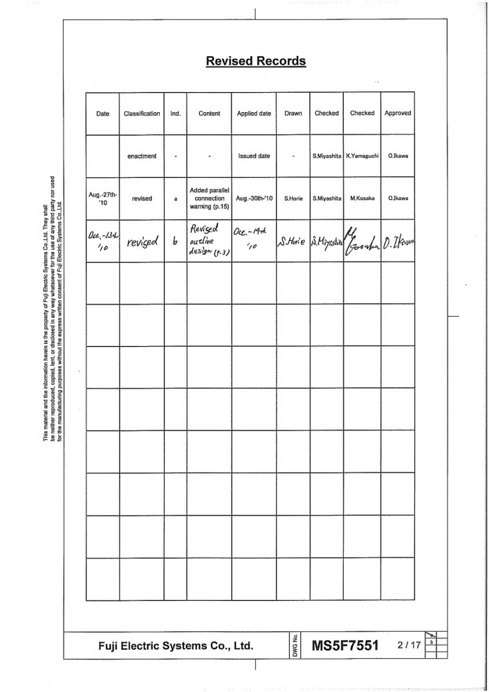 Fuji Electric specification page 2