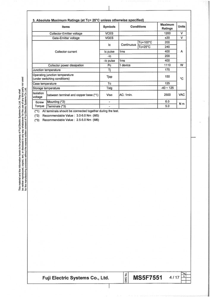 Fuji Electric specification page 4