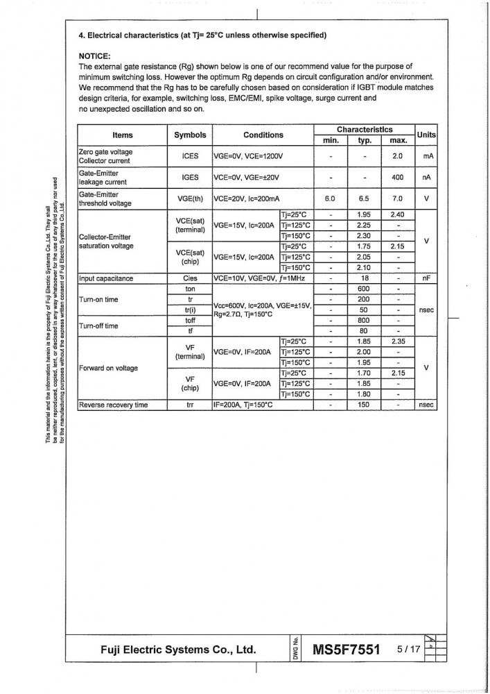 Fuji Electric specification page 5