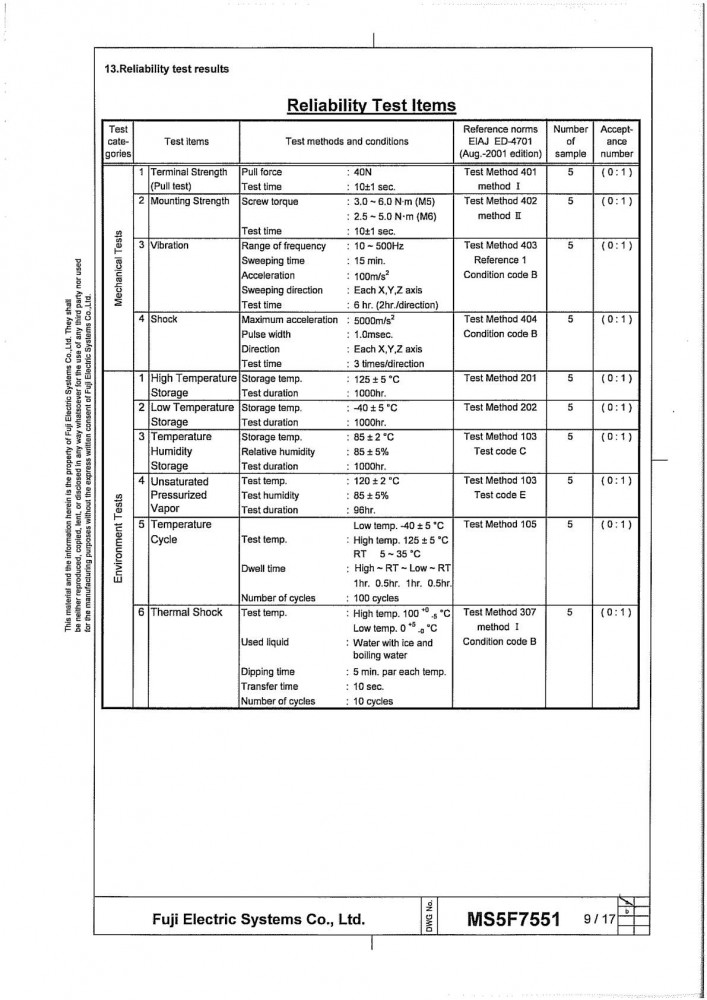 Fuji Electric specification page 9