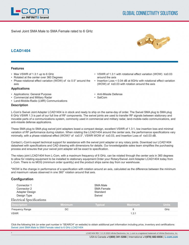 LCAD1404 datasheet page 1