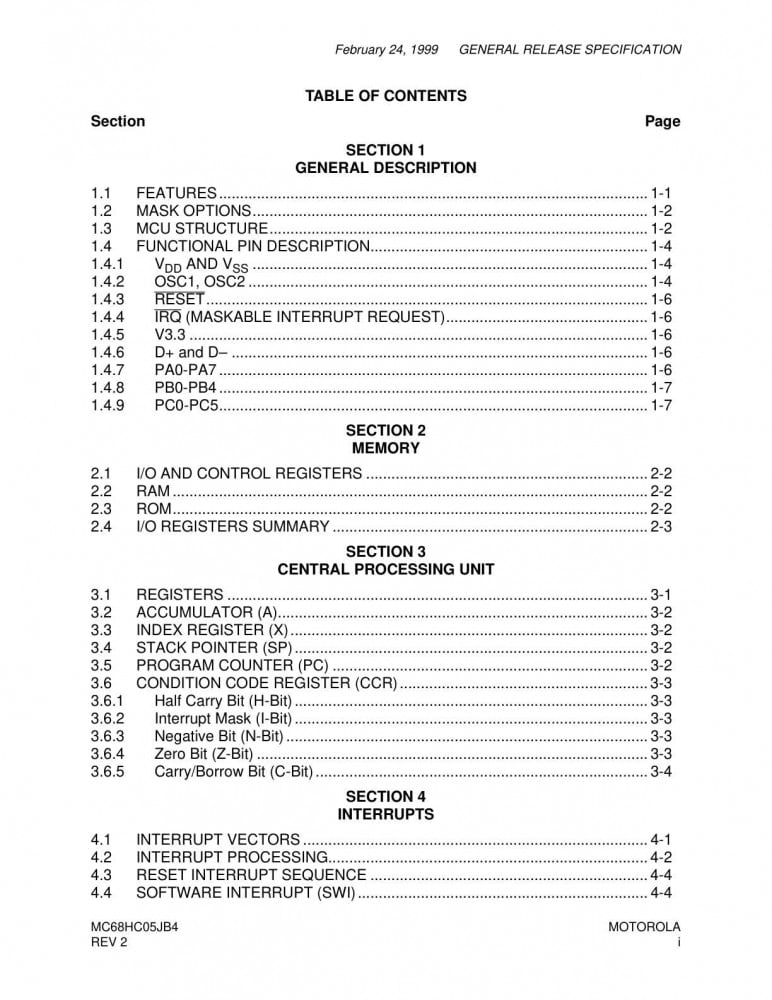 MC68HC705JB4DW datasheet page 3