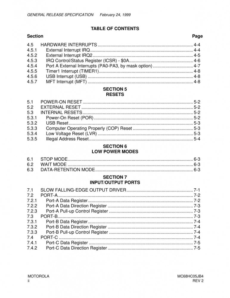 MC68HC705JB4DW datasheet page 4