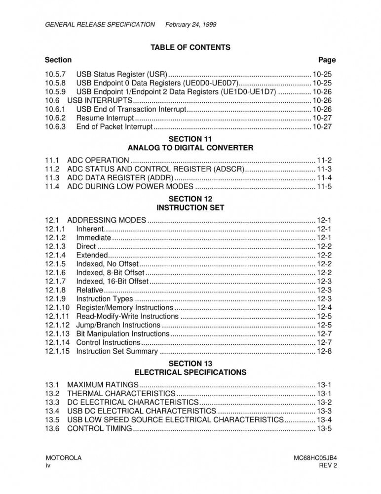 MC68HC705JB4DW datasheet page 6
