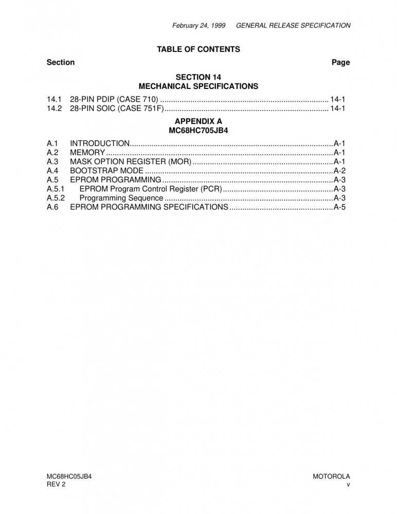 MC68HC705JB4DW datasheet page 7