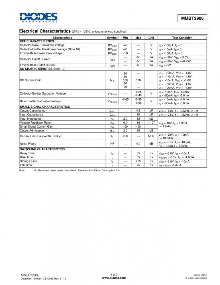 MMBT3906-7-F datasheet page 4