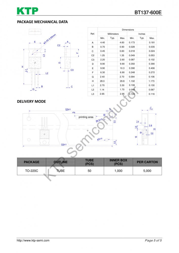 BT137-600E datasheet page 5