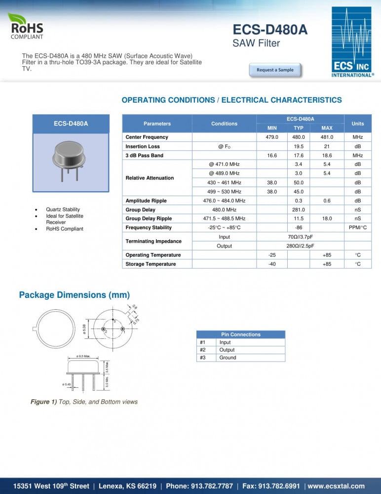 ECS-D480A technical datasheet page