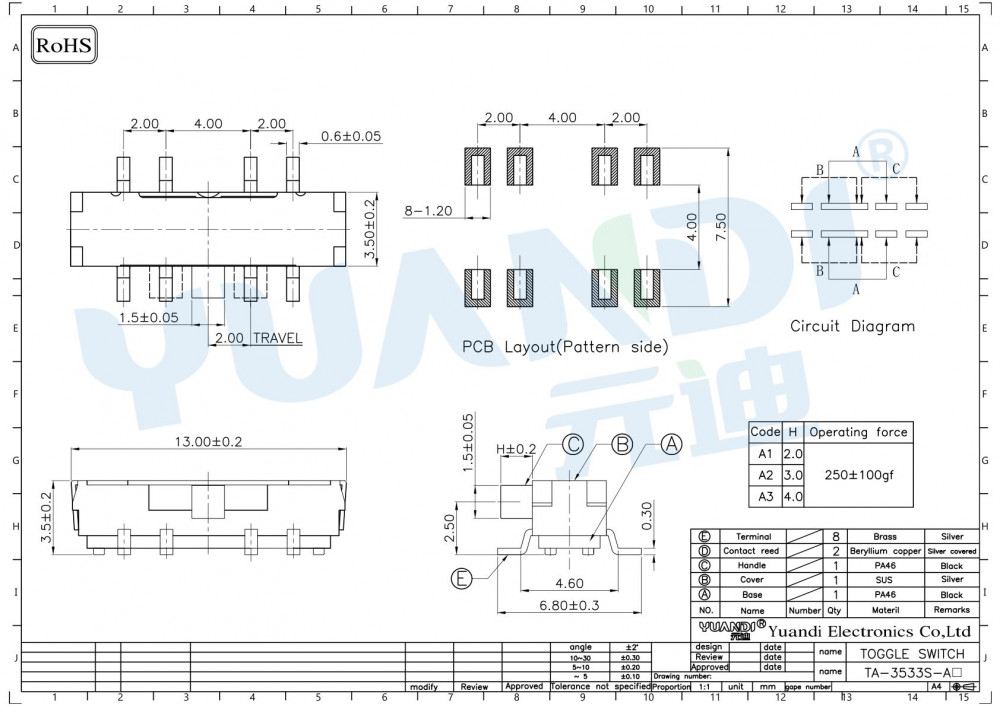 TA-3533S-A2 technical drawing preview