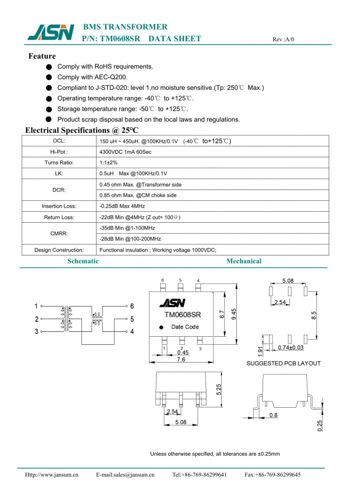 TM0608SR technical reference page 1