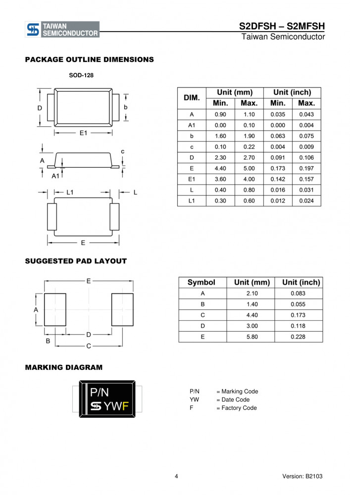 Taiwan Semiconductor S2KFSH datasheet page 4