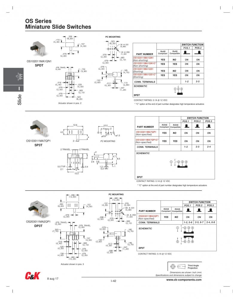 C&K OS Series datasheet page 6