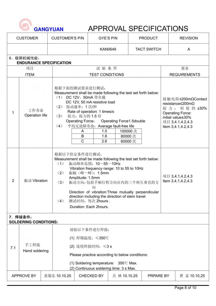 KAN0649 approval specification page 9