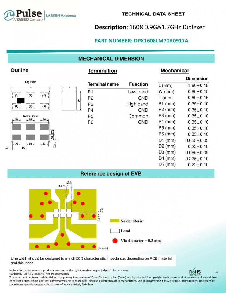 DPX1608LM70R0917A technical document page 2