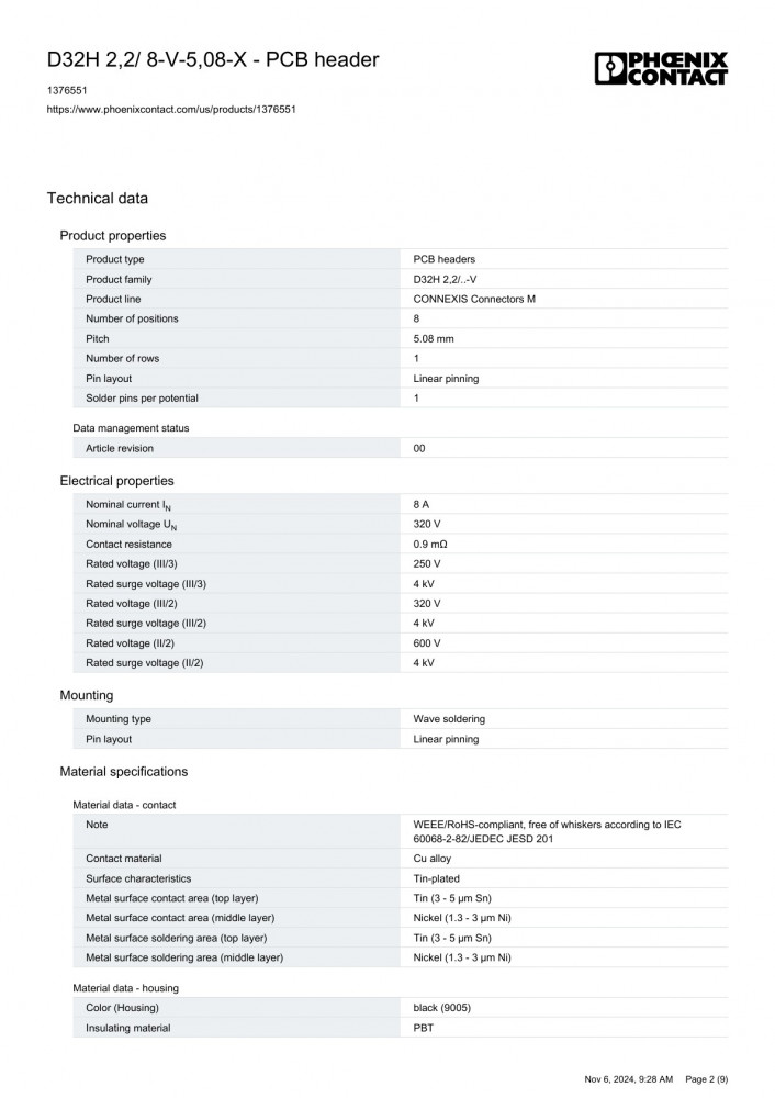 Phoenix Contact 1376551 technical document page 2