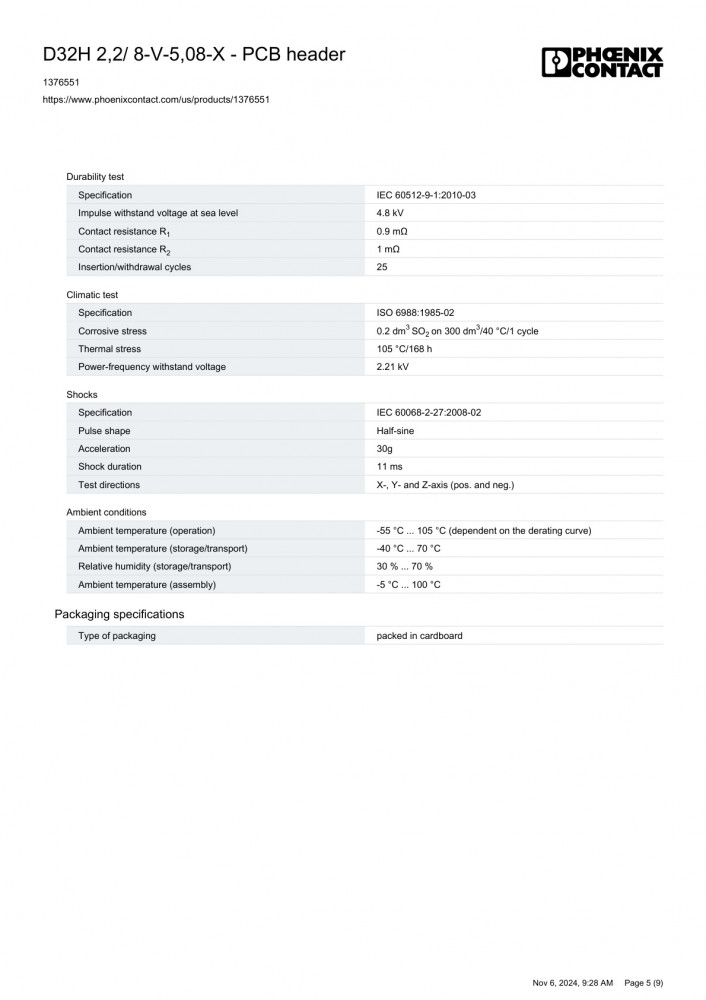 Phoenix Contact 1376551 technical document page 5