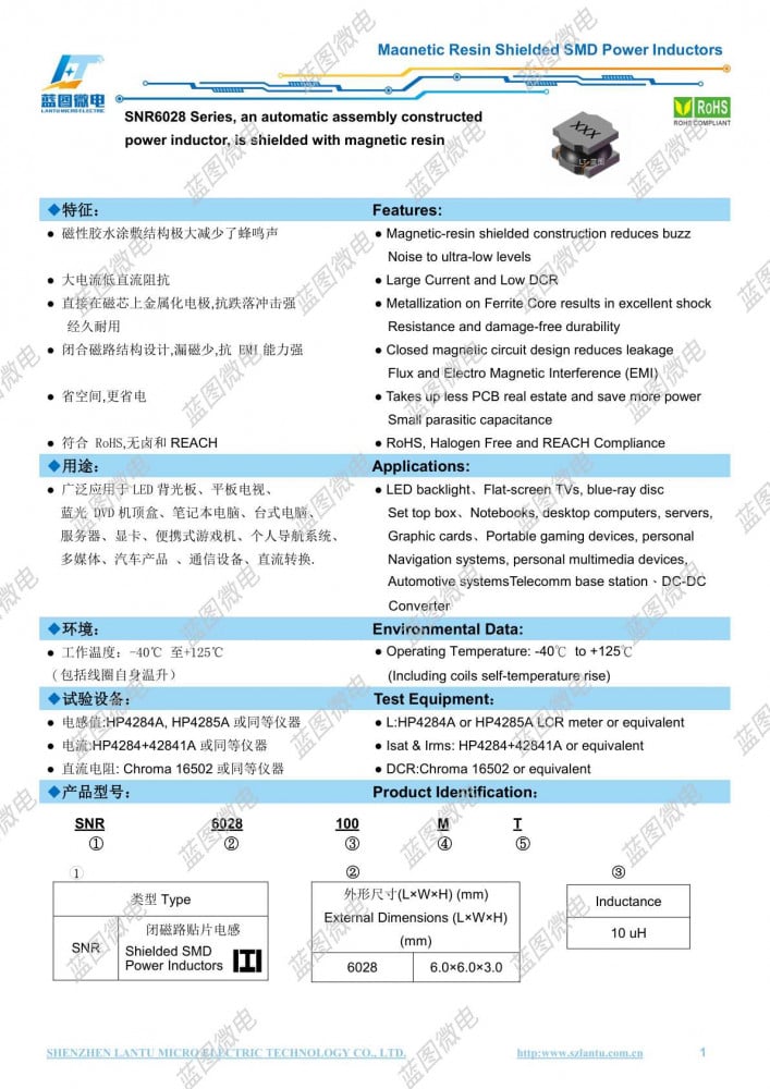 SNR6028 datasheet page 1