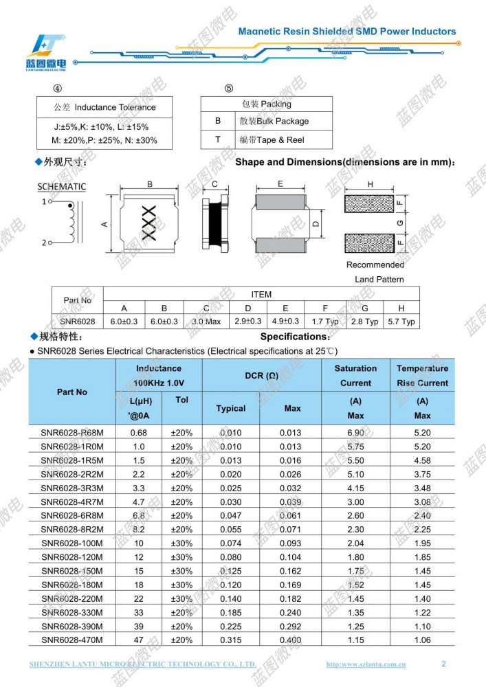 SNR6028 datasheet page 2
