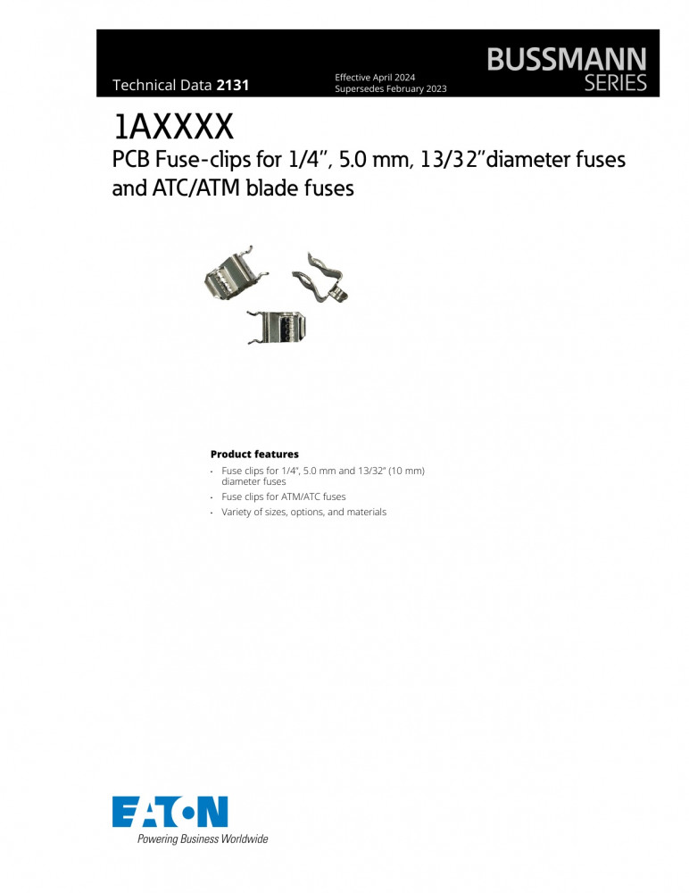 BK/1A1907-06-R fuse clip technical document page 1