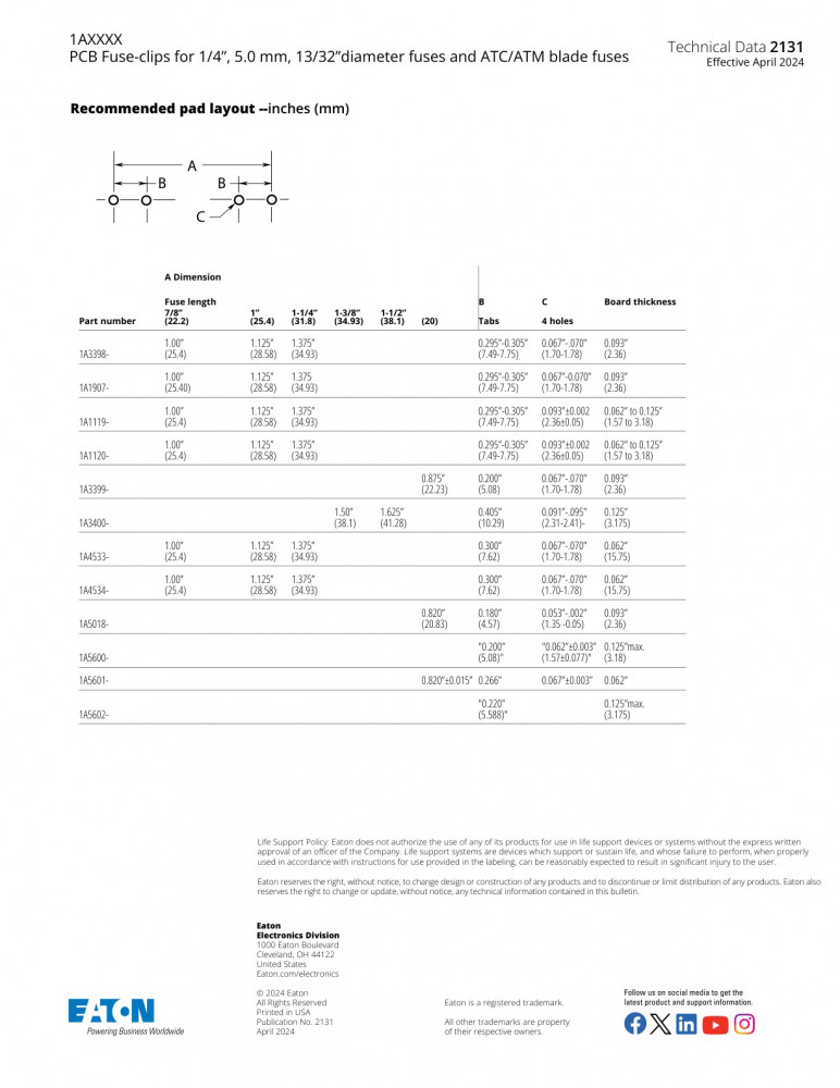 BK/1A1907-06-R fuse clip technical document page 9
