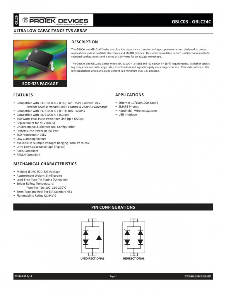 GBLC03C-LF-T7 datasheet page 1