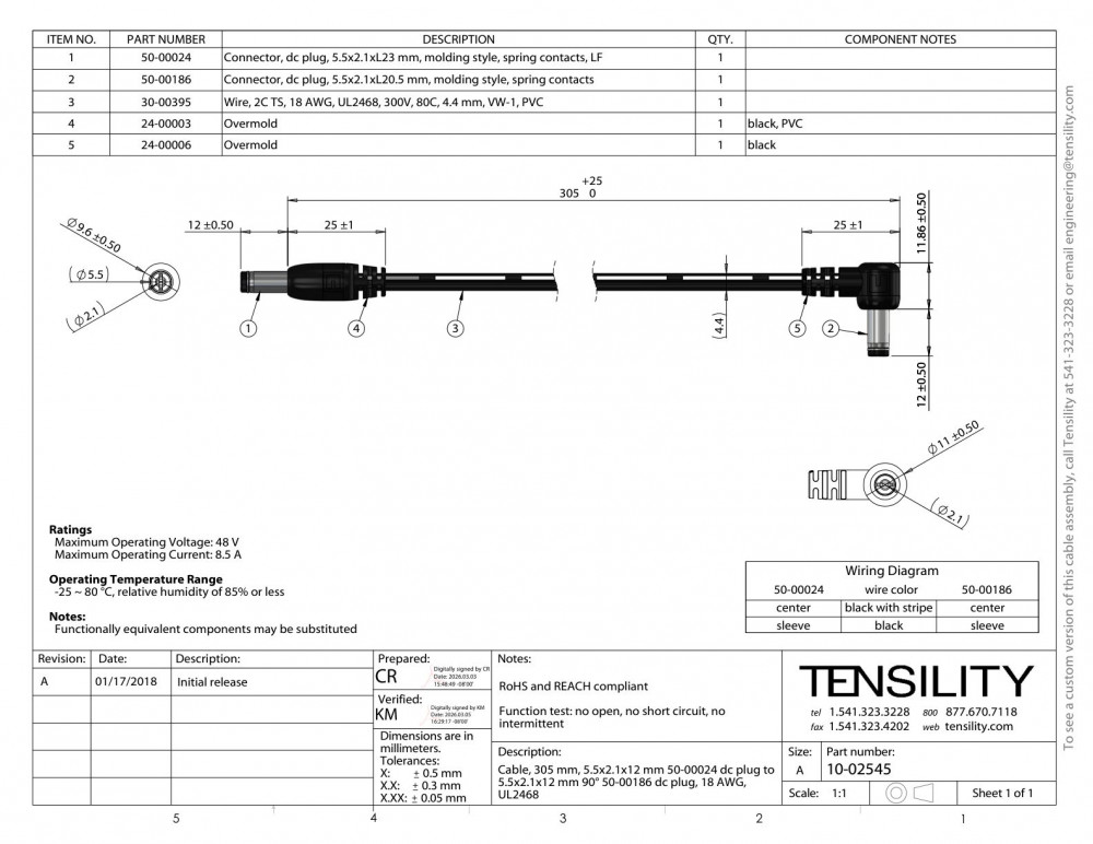 Tensility International 10-02545 product drawing