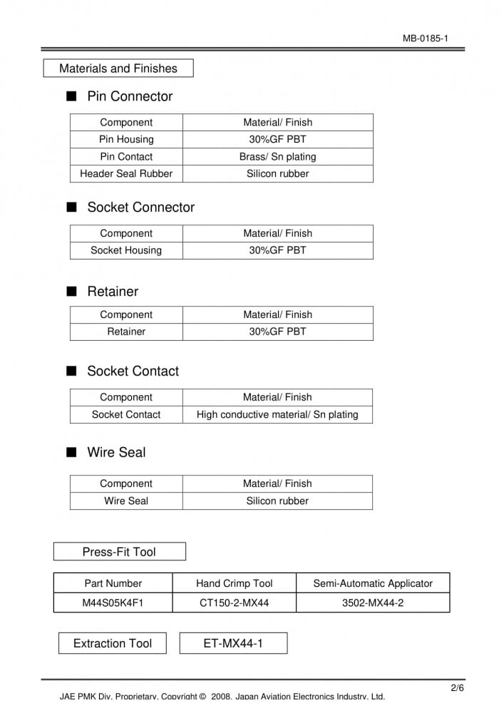 JAE MX44000XD1 document page 2