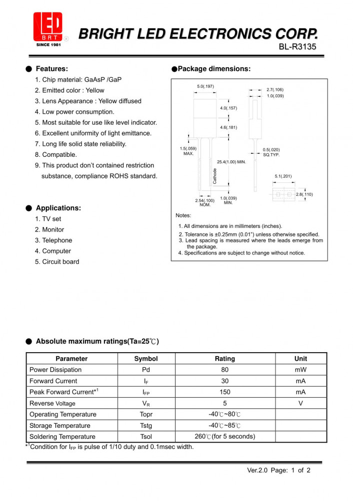 BL-R3135 technical document, page 1