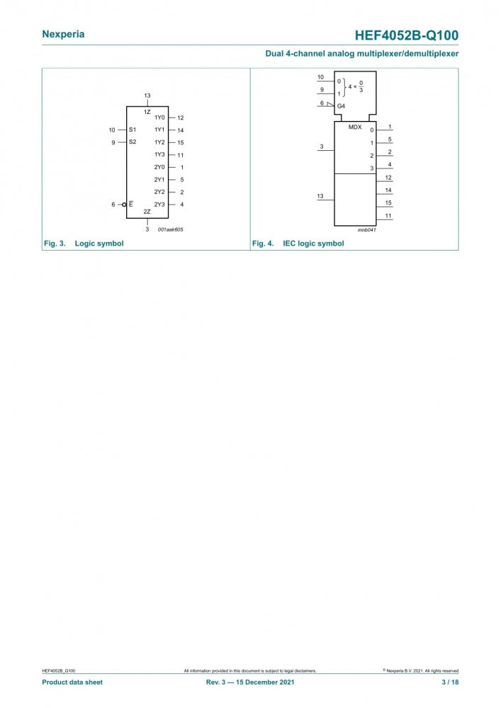 HEF4052B-Q100 datasheet page 3