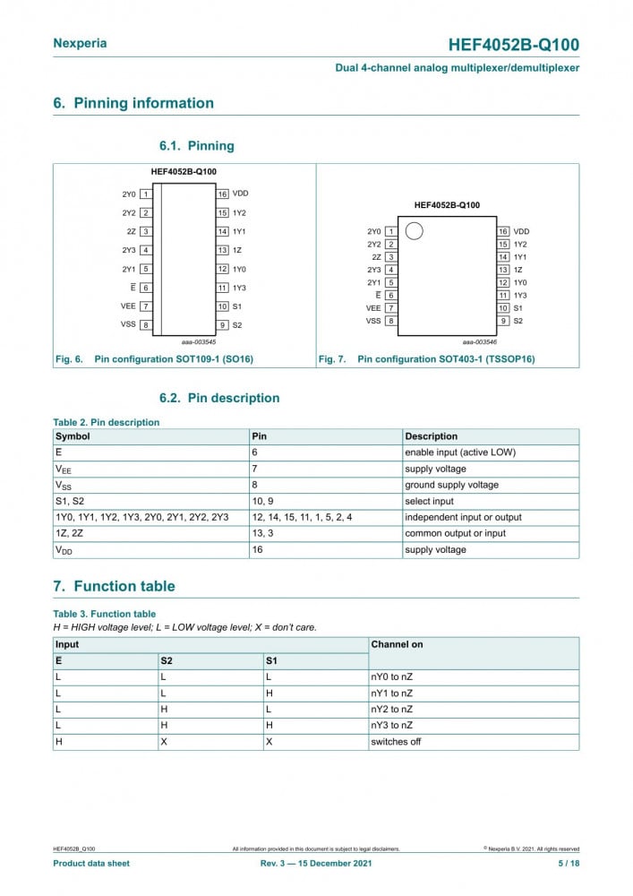 HEF4052B-Q100 datasheet page 5