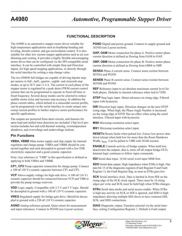 A4980 datasheet page 9